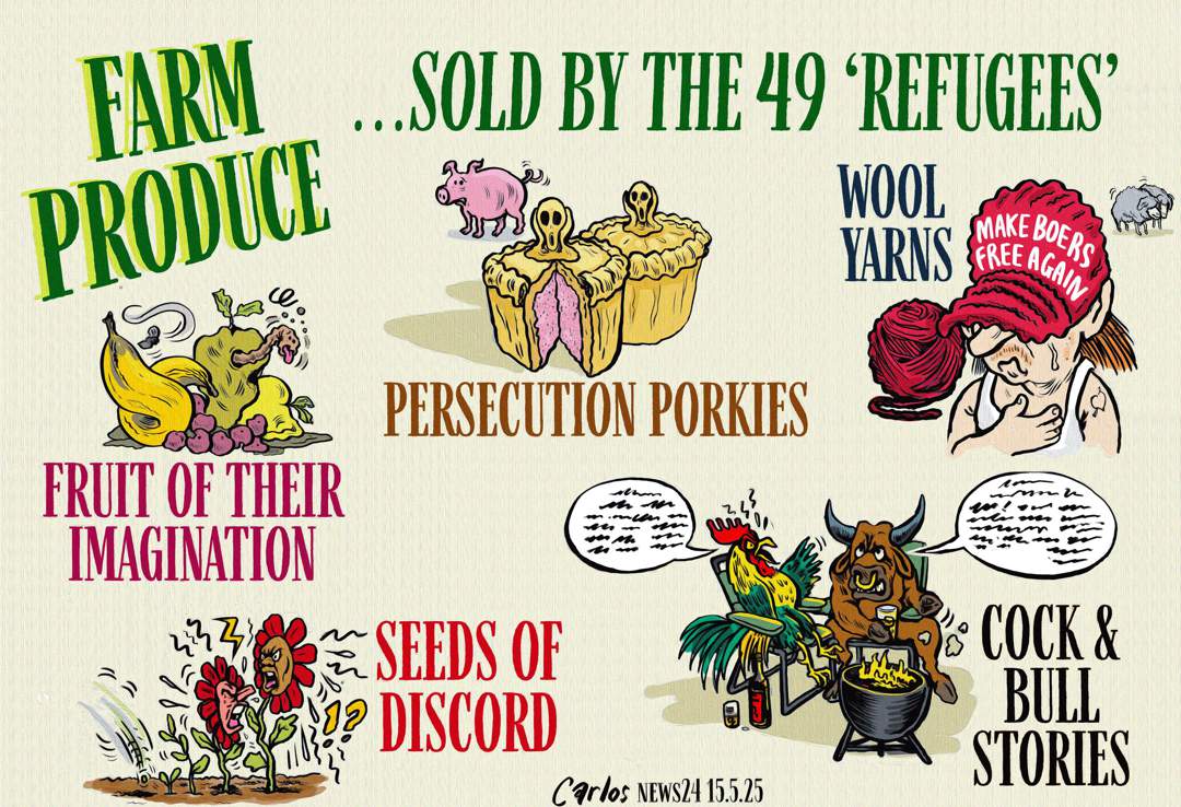CARTOON BY CARLOS | Amerikaners’ farm produce for sale | News24