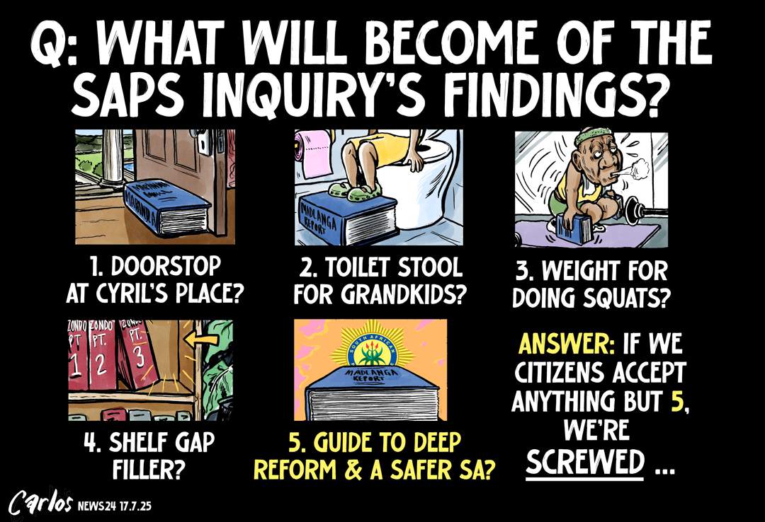 CARTOON BY CARLOS | Uses for an inquiry’s findings | News24