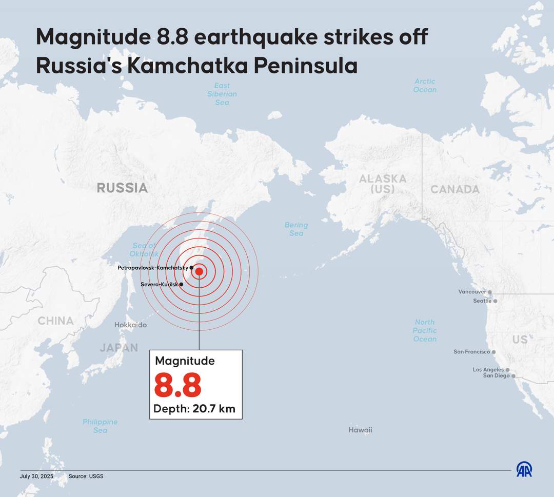 ‘Strongest in decades’ earthquake hits Russia, triggering tsunami ...