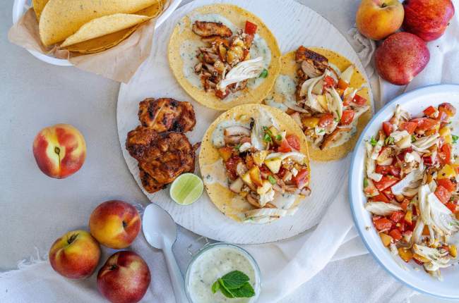 Harissa yoghurt marinated chicken with charred fruit & vegetables | News24